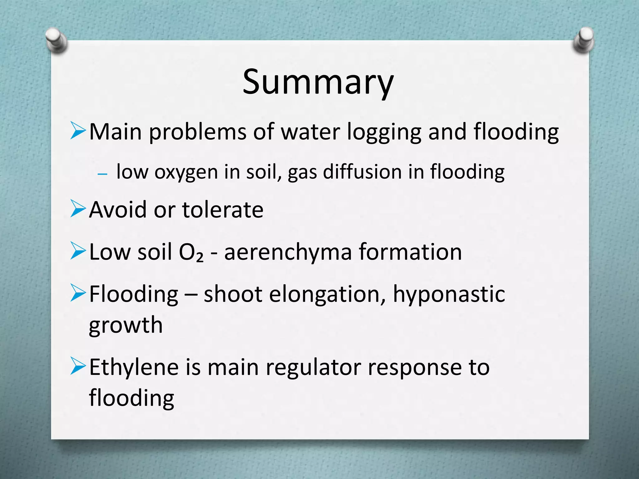 How do plants deal with flooding? | PPTX