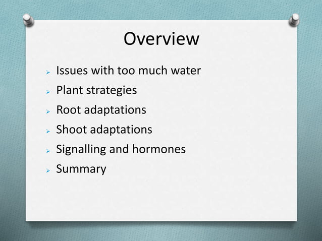 How do plants deal with flooding? | PPTX