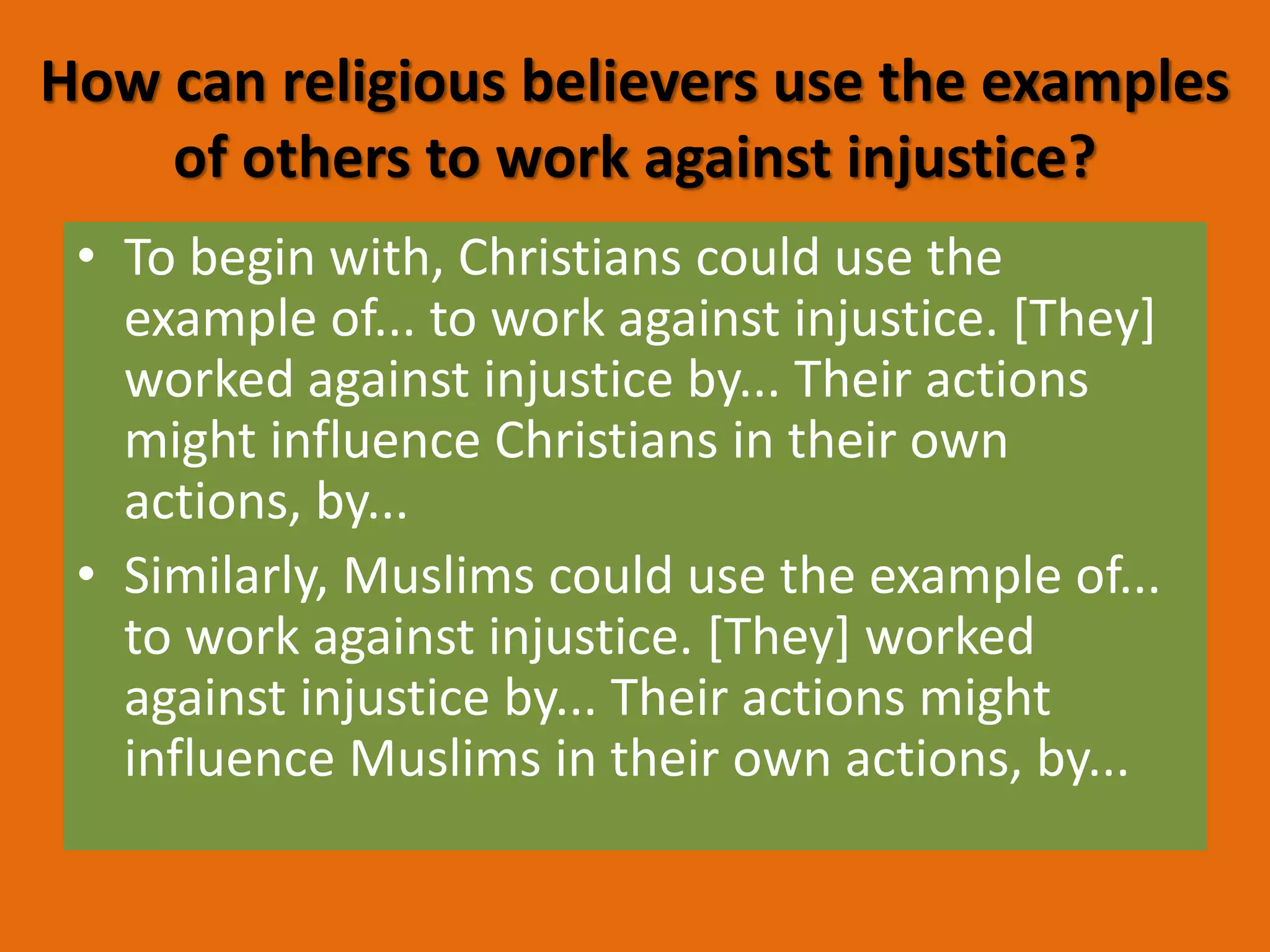 Responses to injustice | PPTX