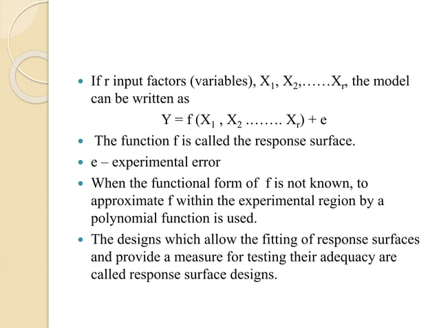 Response surface design | PPTX | Agriculture | Industries