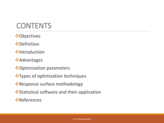 Optimization techniques in formulation Development Response surface ...