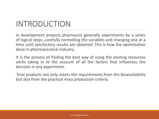 Optimization techniques in formulation Development Response surface ...