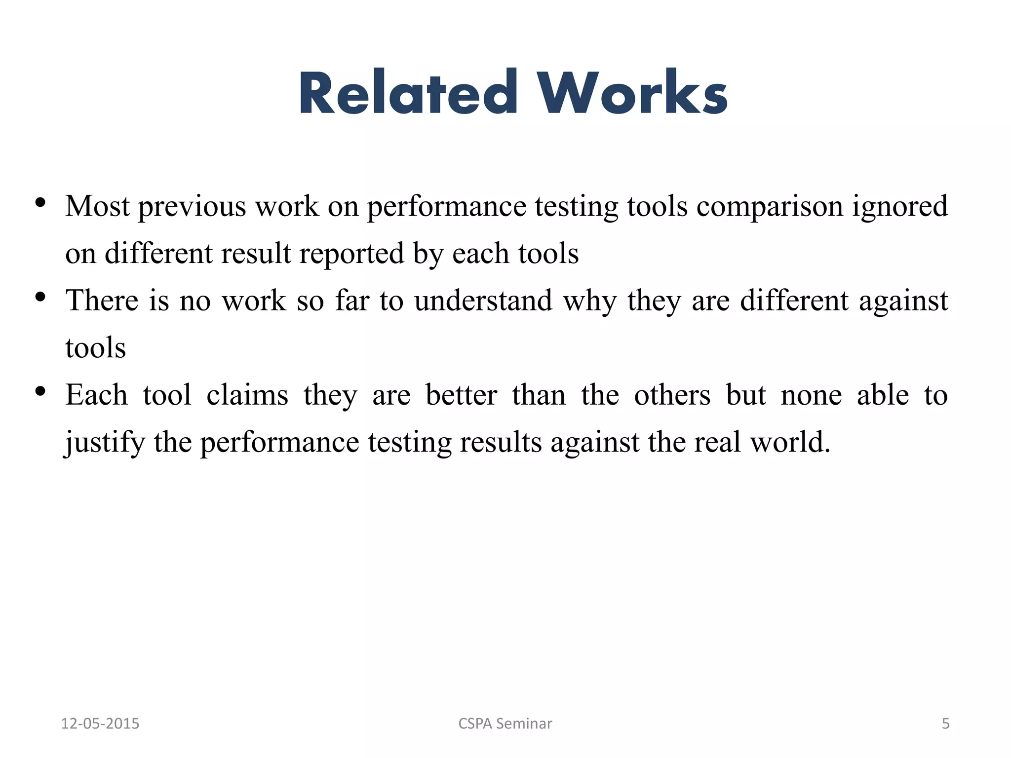 Response time difference analysis of performance testing tools | PPTX ...