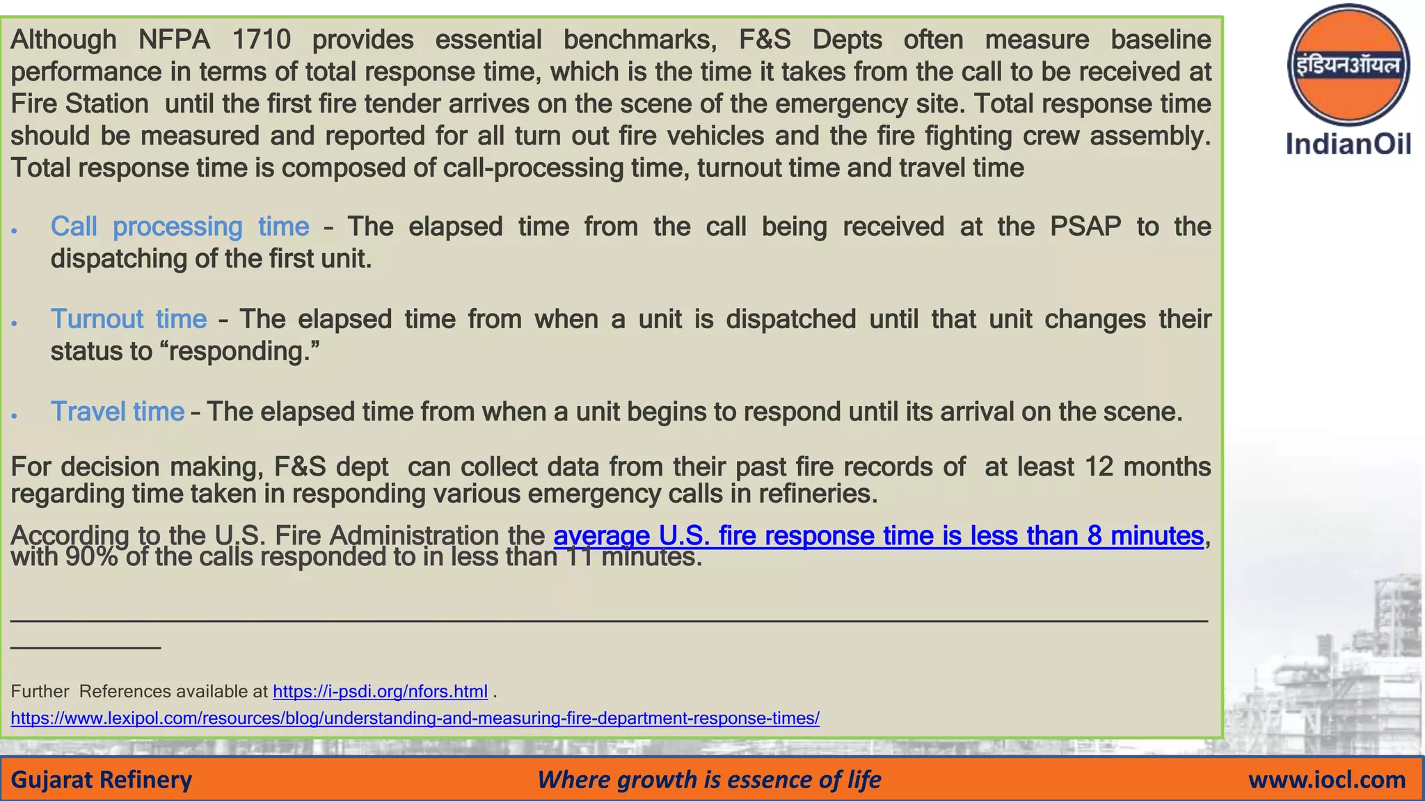 Response time of fire tenders | PPTX