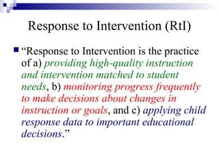 Response to intervention in practice (rti) | PPT | Special Education ...