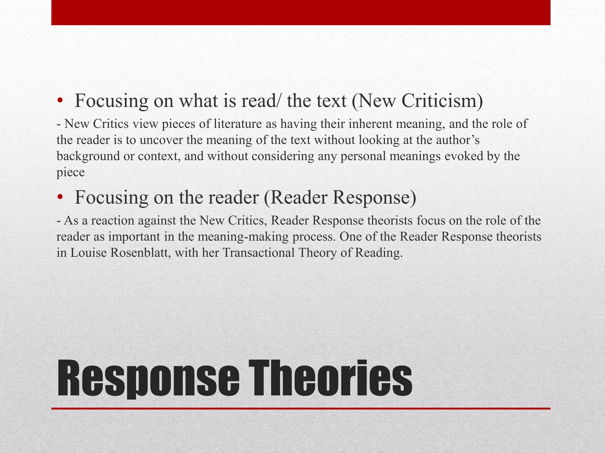 Response to literature | PPT