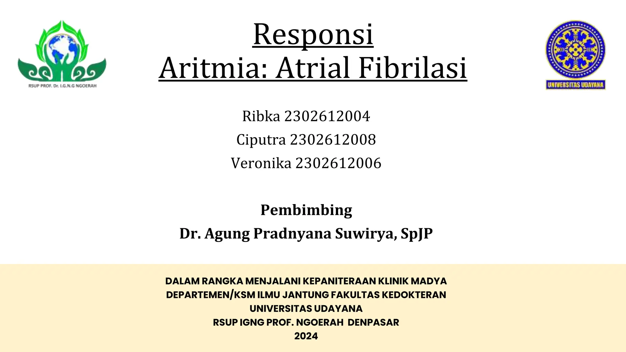 Responsi - Aritmia: Atrial Fibrillation. | PPTX