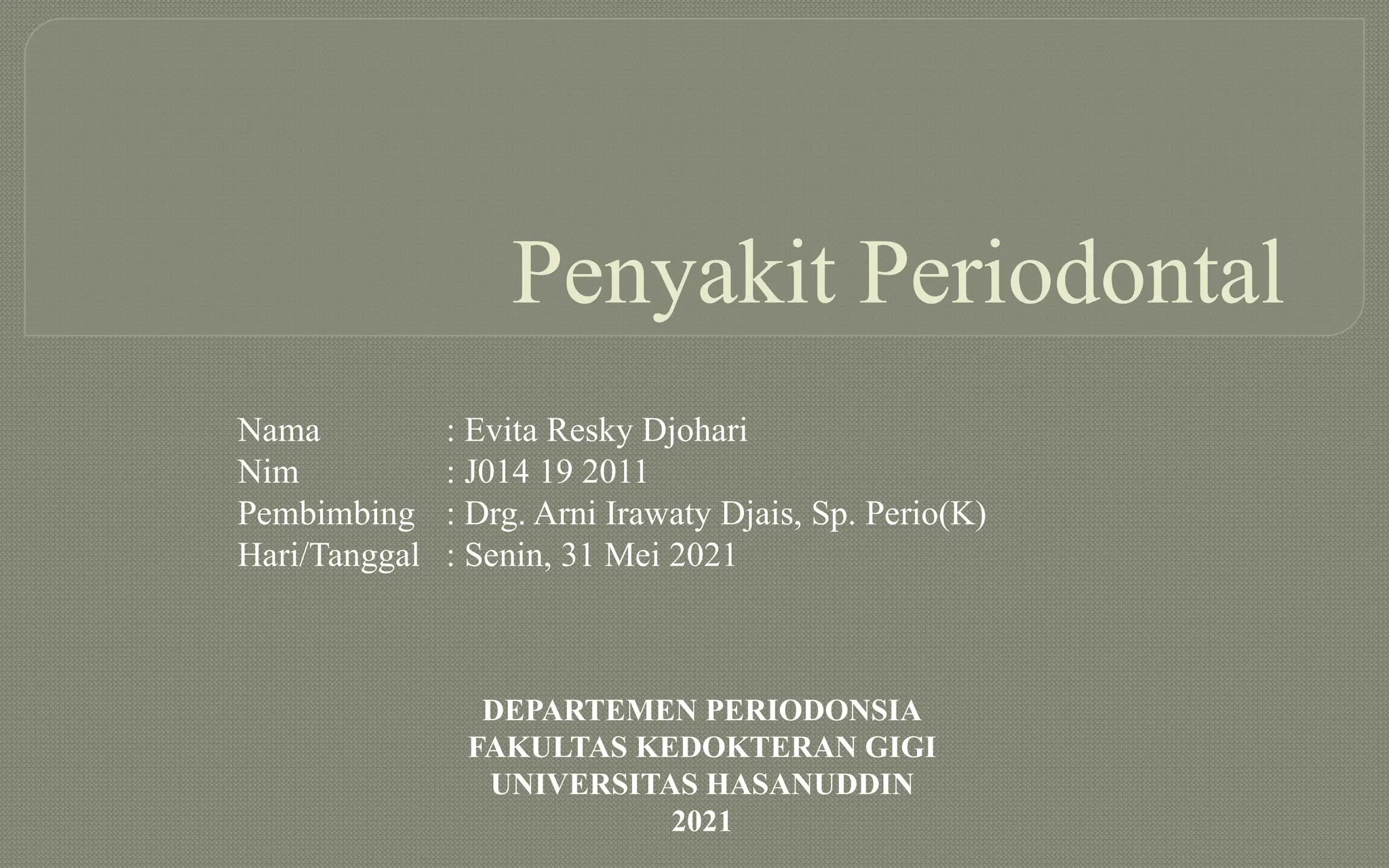 responsi penyakit periodontal evita resky | PDF