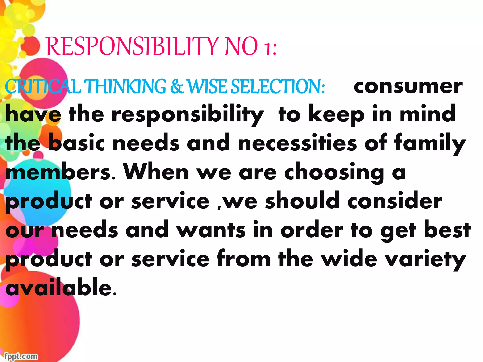 consumer Responsibilities | PPTX