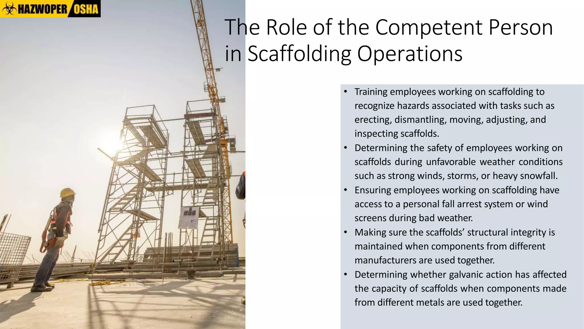 Responsibilities of a Competent Person in Scaffolding and Confined ...