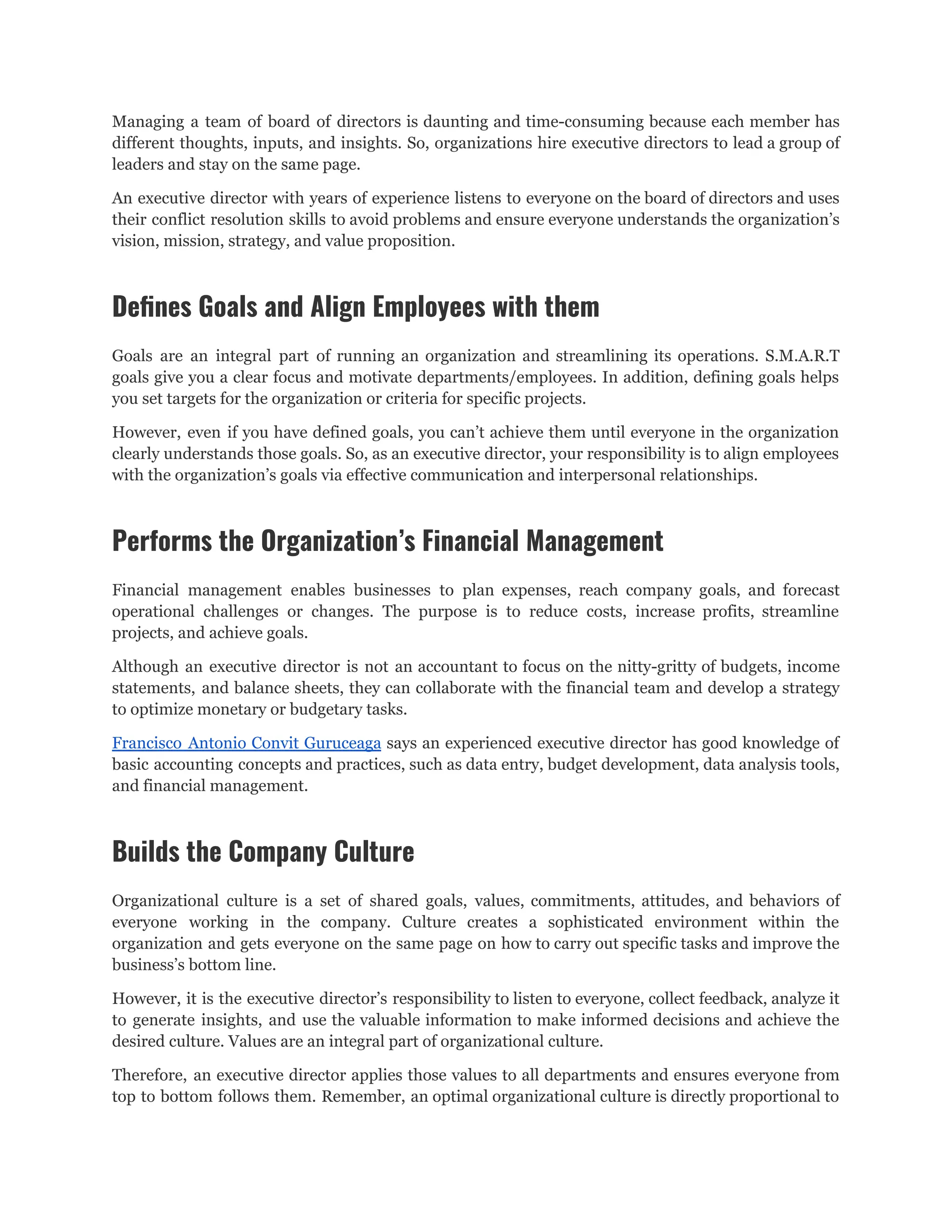 Qualifications Of An Executive Director | PDF