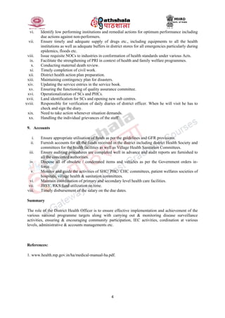 Responsibilities of district health officers | PDF