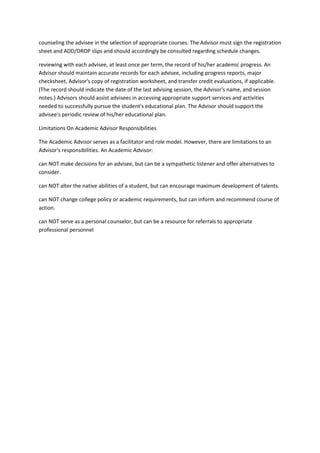 Responsibilities of education advisor | DOCX | College Planning ...