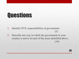 Responsibilities of government | PPTX