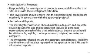 Roles and Responsibilities of sponsor, CRO, and investigator | PPTX