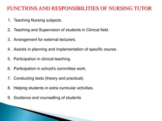 RESPONSIBILITIES OF TEACHING STAFF IN SCHOOL OF NURSING.ppt