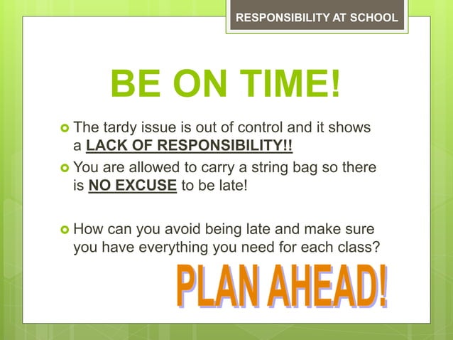 BMS Character Education - Responsibility | PPTX | Homework and Study ...