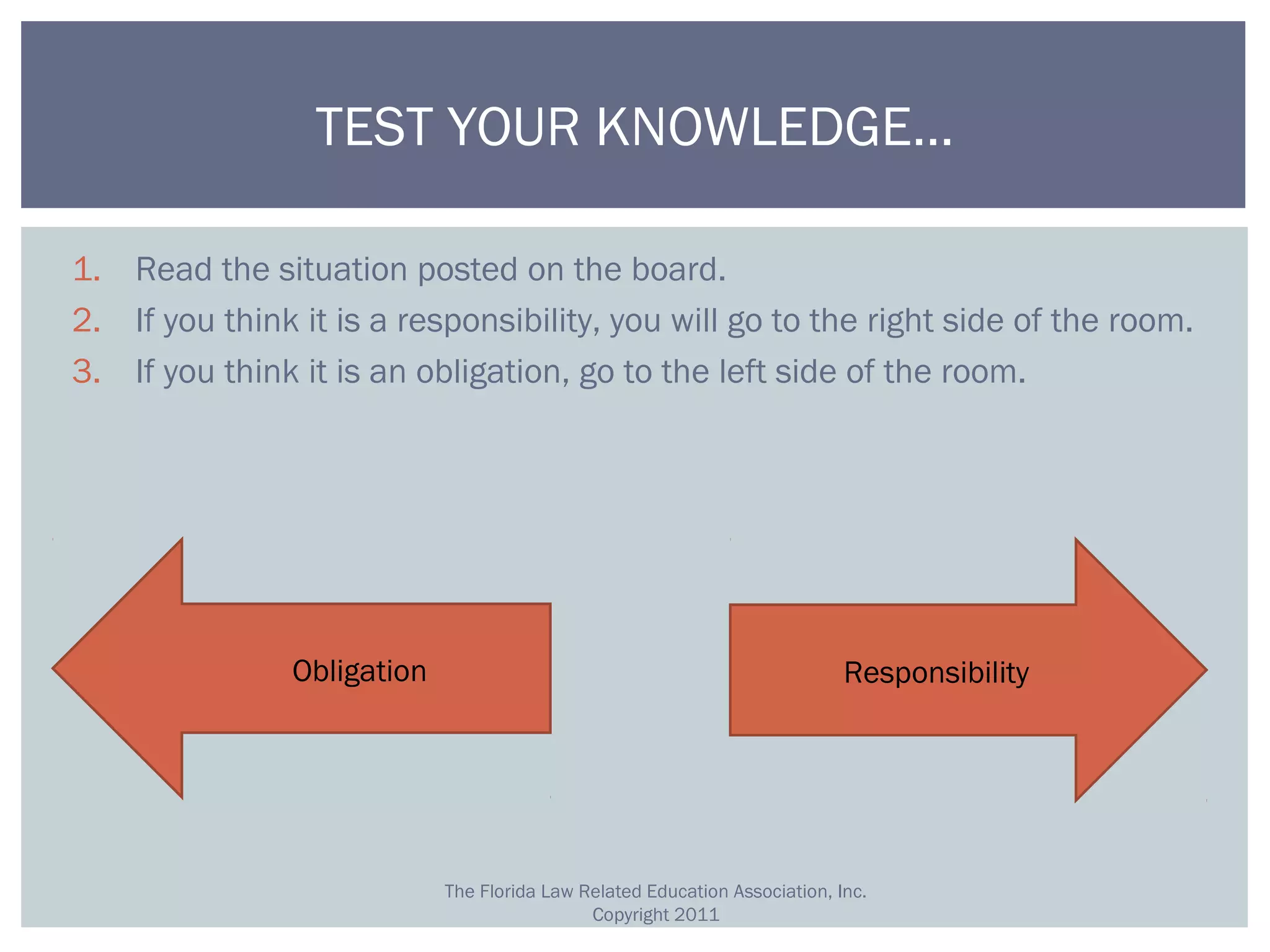 Responsibility vs. Obligation FLREA | PPT