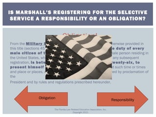 Responsibility vs. Obligation FLREA | PPT