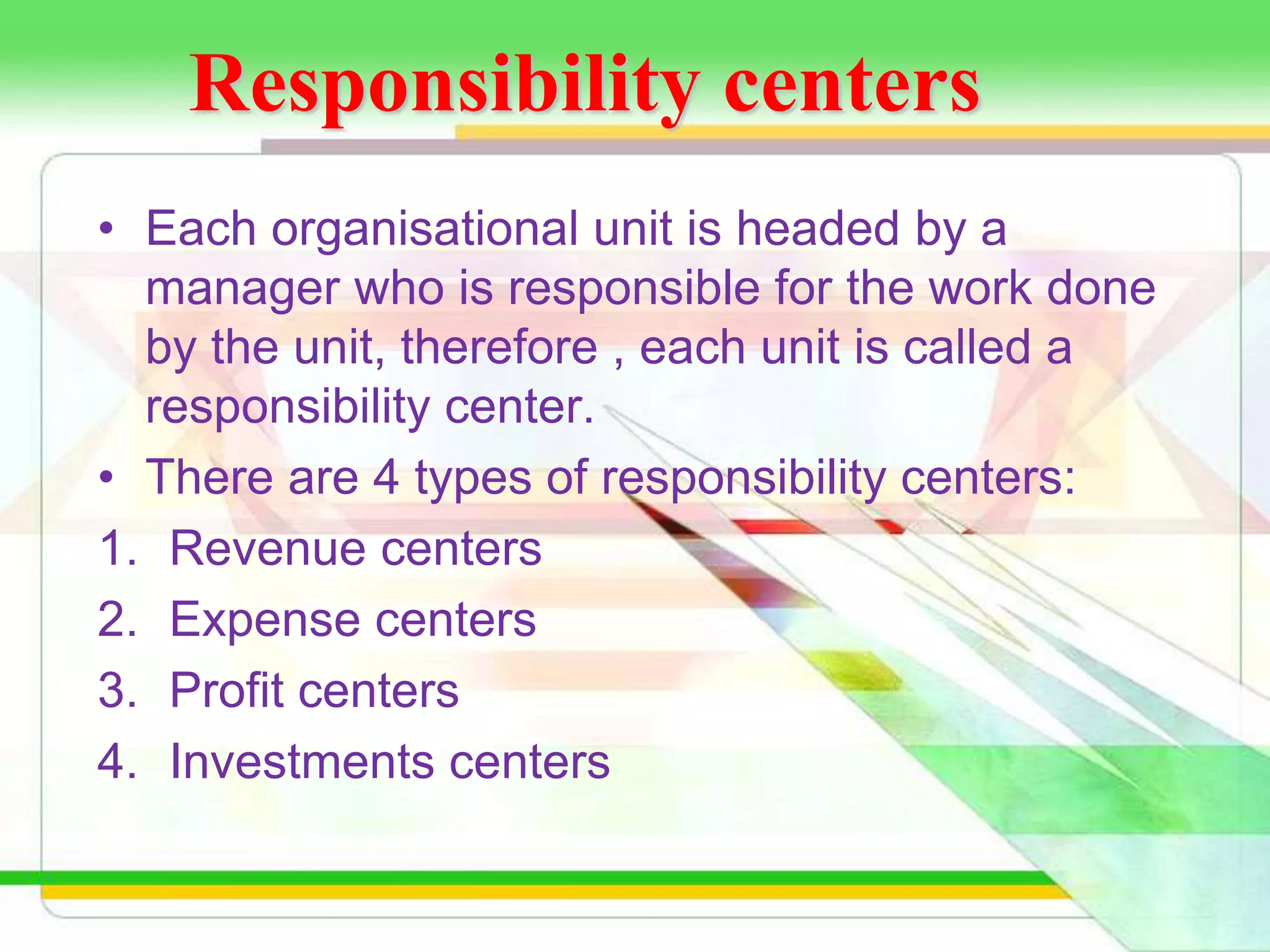 Responsibility accounting | PPTX | Government Support and Welfare ...