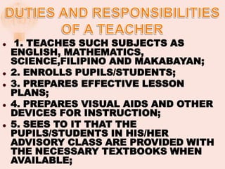Responsibility and accountability of a filipino teacher | PPTX