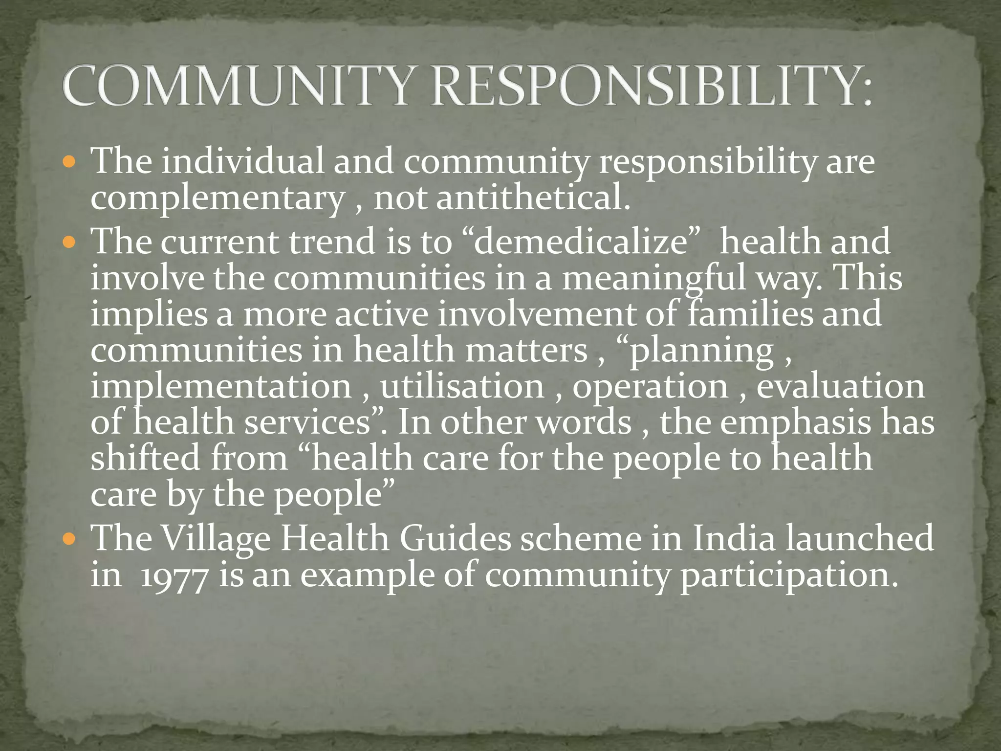 Responsibility for health | PPTX