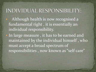 Responsibility for health | PPTX