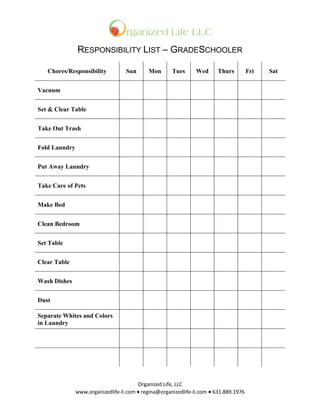 Responsibility list | PDF
