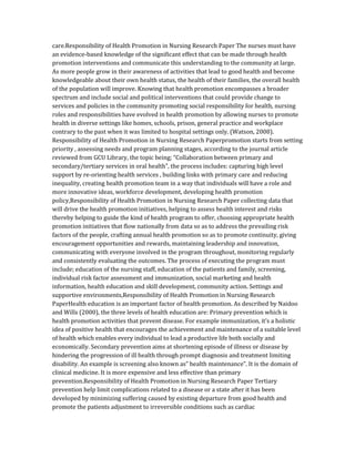 Responsibility of Health Promotion in Nursing Research Paper.docx