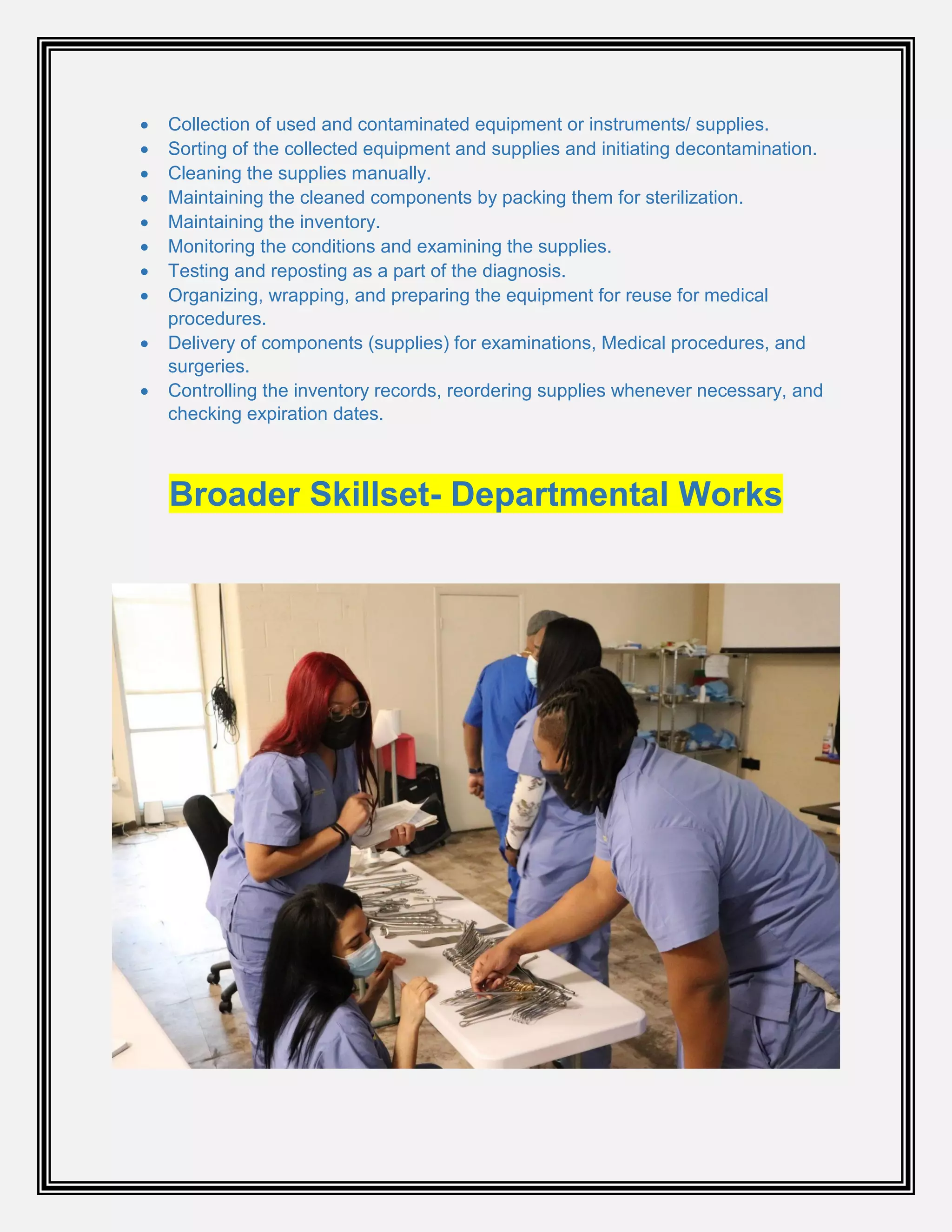 What are the responsibilities of central sterile processing technicians ...