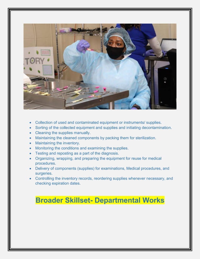 What are the responsibilities of central sterile processing technicians ...