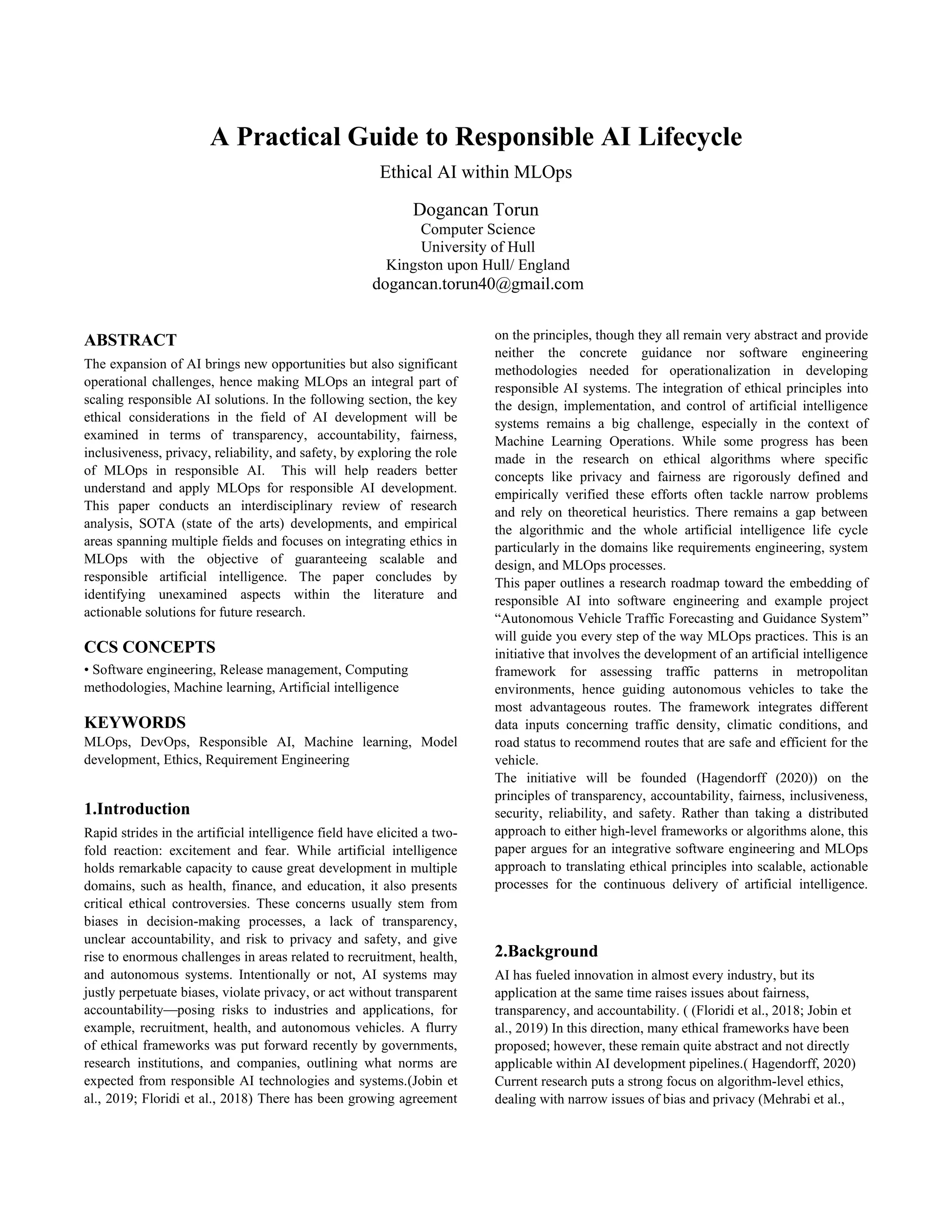 Responsible AI Development Life Cycle Guide | PDF