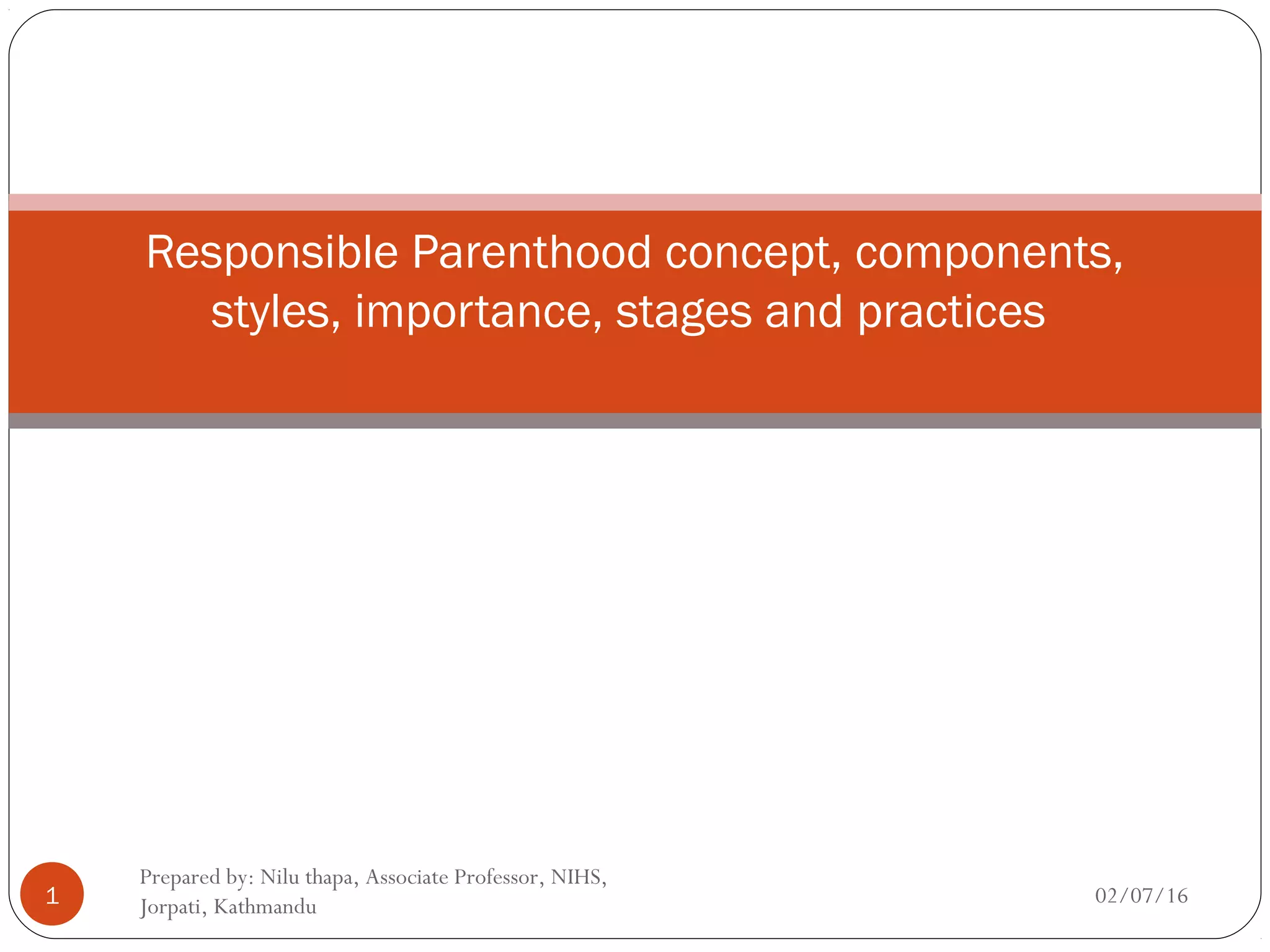 Responsible parenthood | PPT