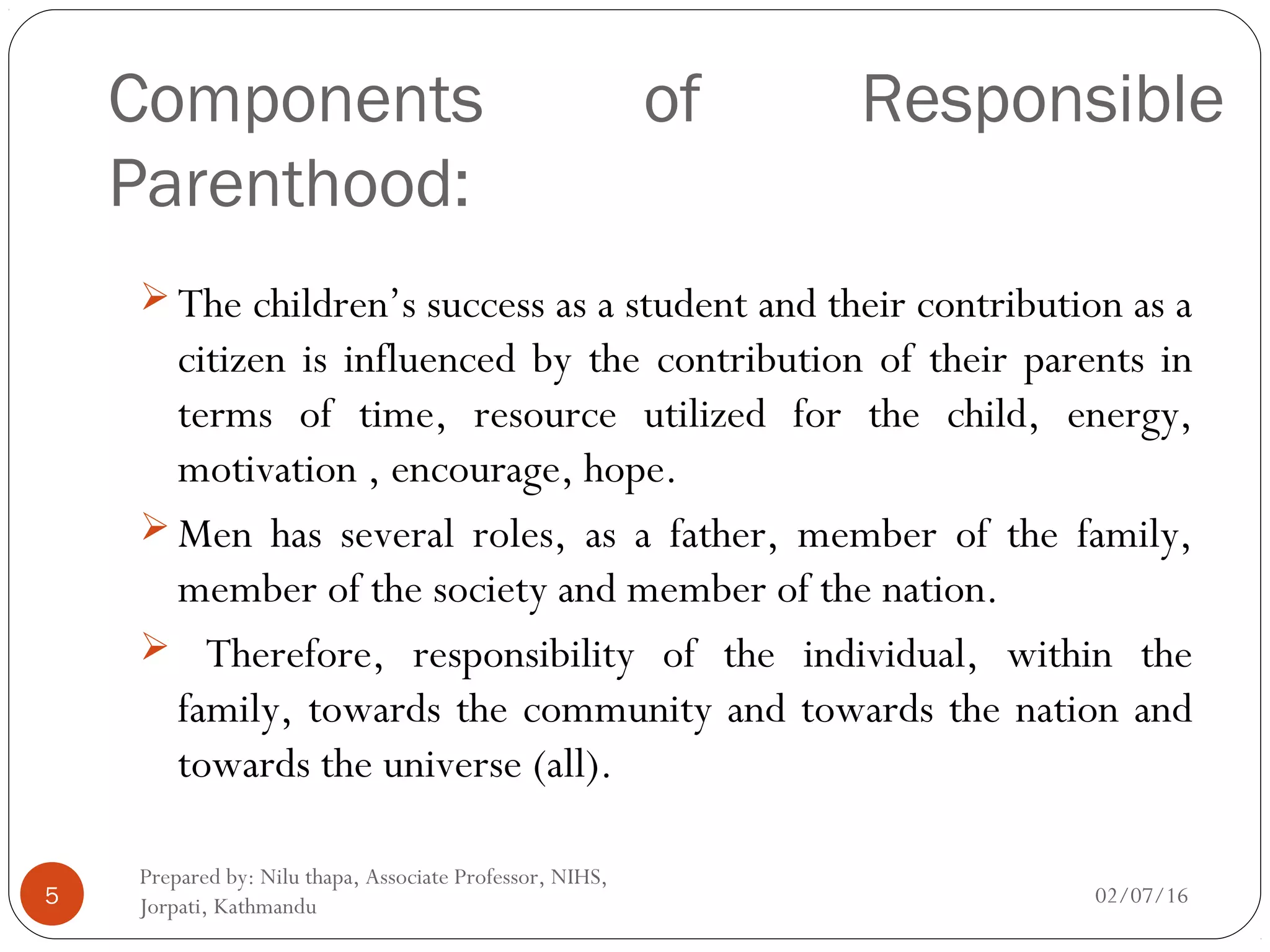 Responsible parenthood | PPT