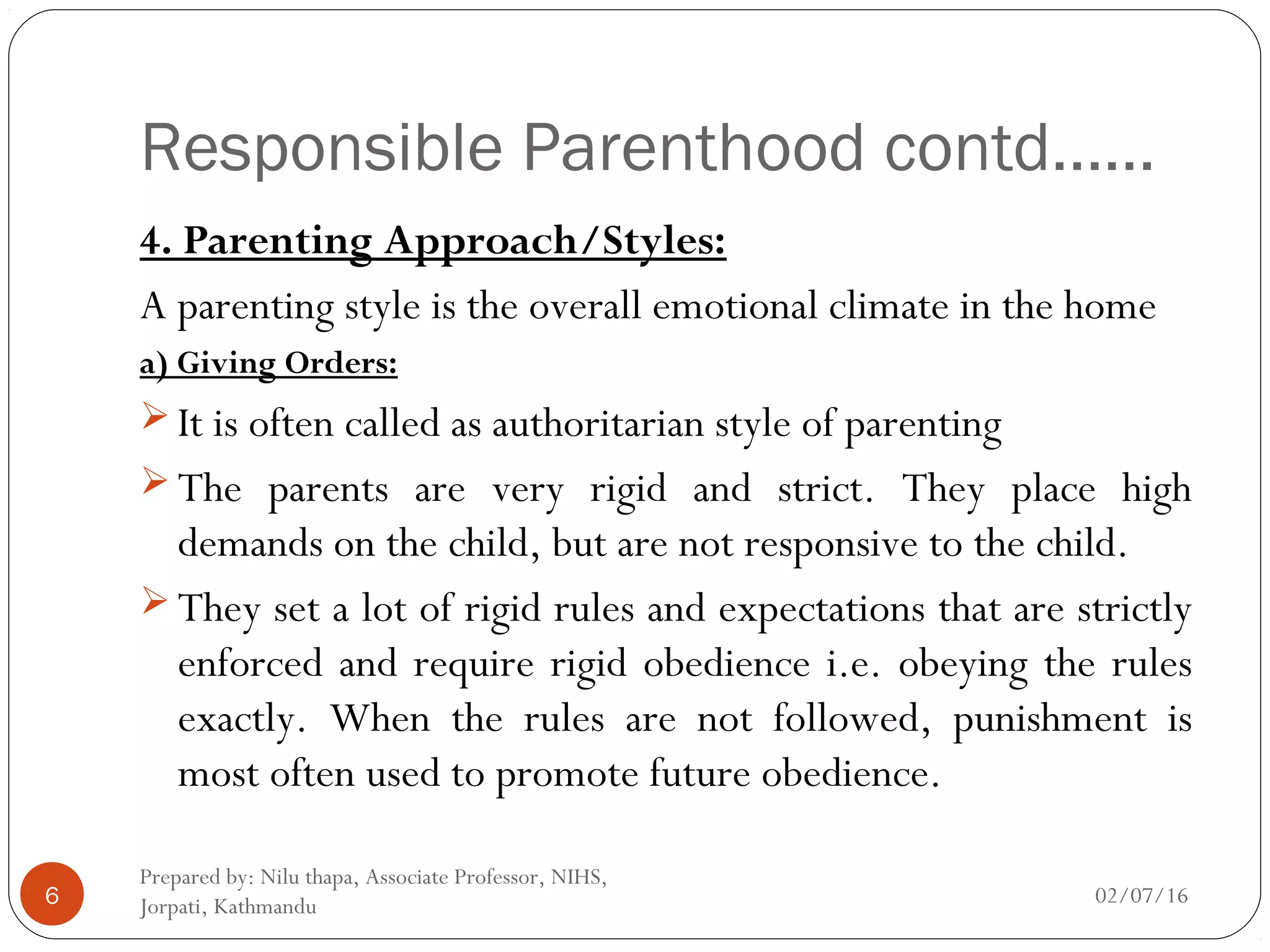 Responsible parenthood | PPT