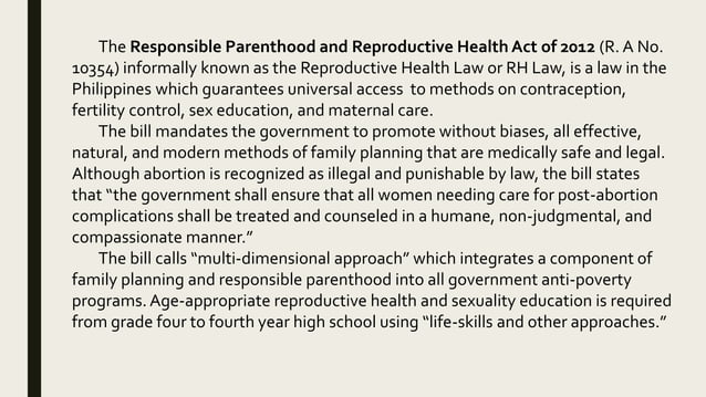 Responsible parenthood | PPTX