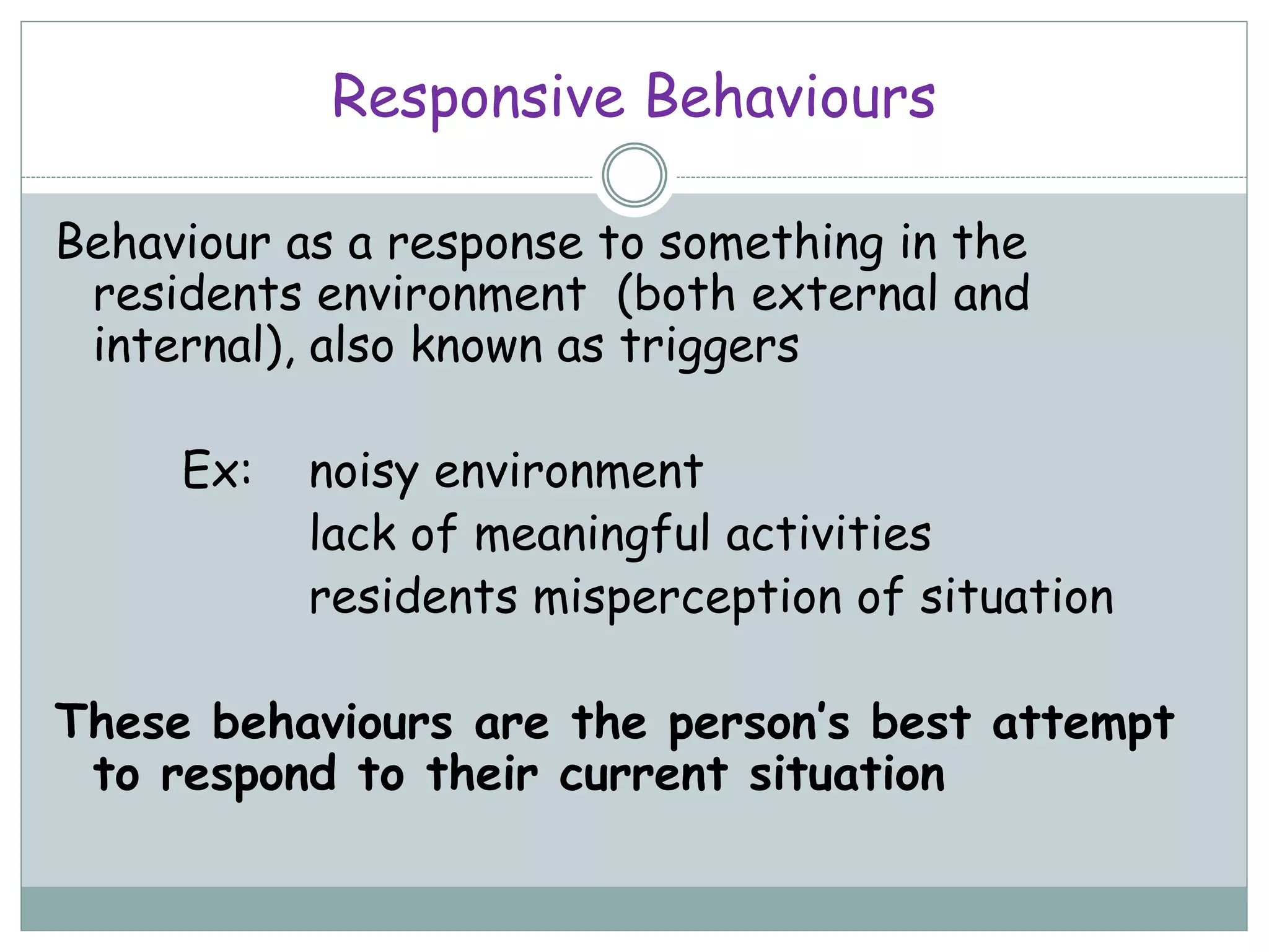 Responsive Behaviours OER | PPTX