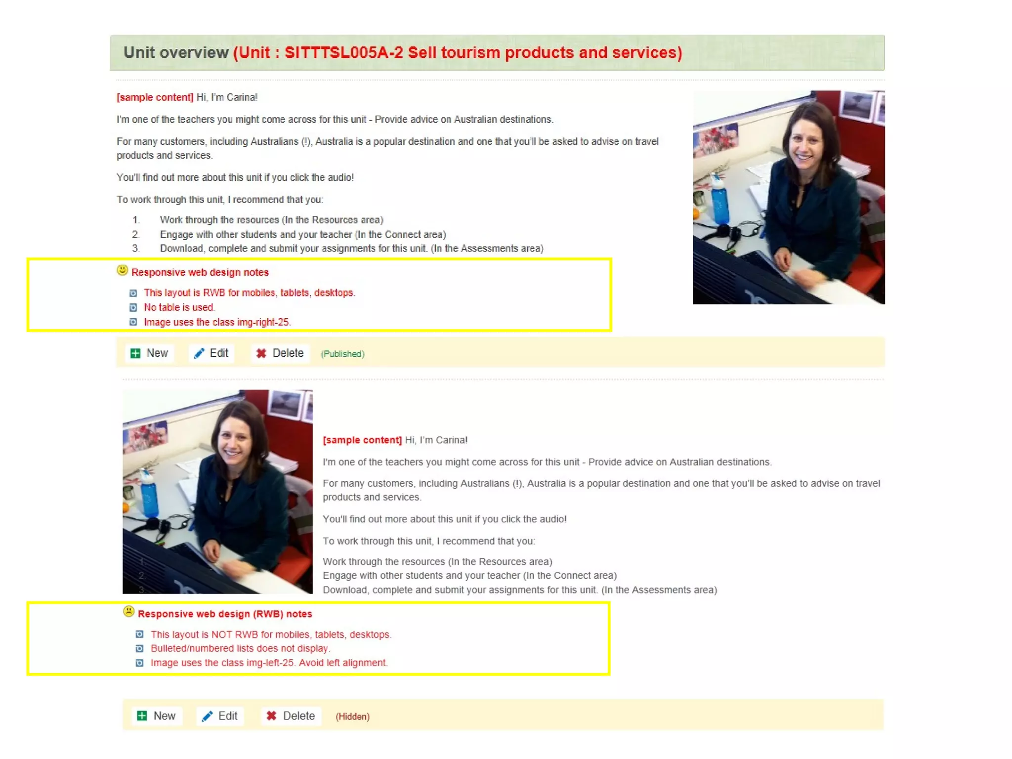 2014 OTEN Online Learning Support: Responsive design | PPT
