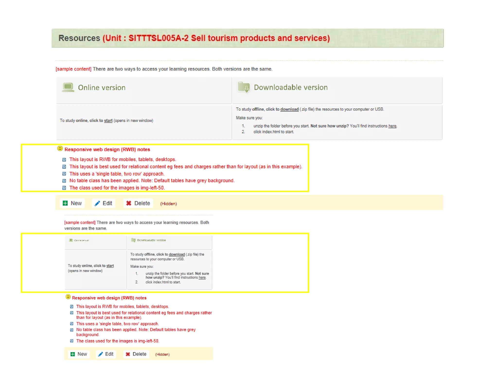 2014 OTEN Online Learning Support: Responsive design | PPT