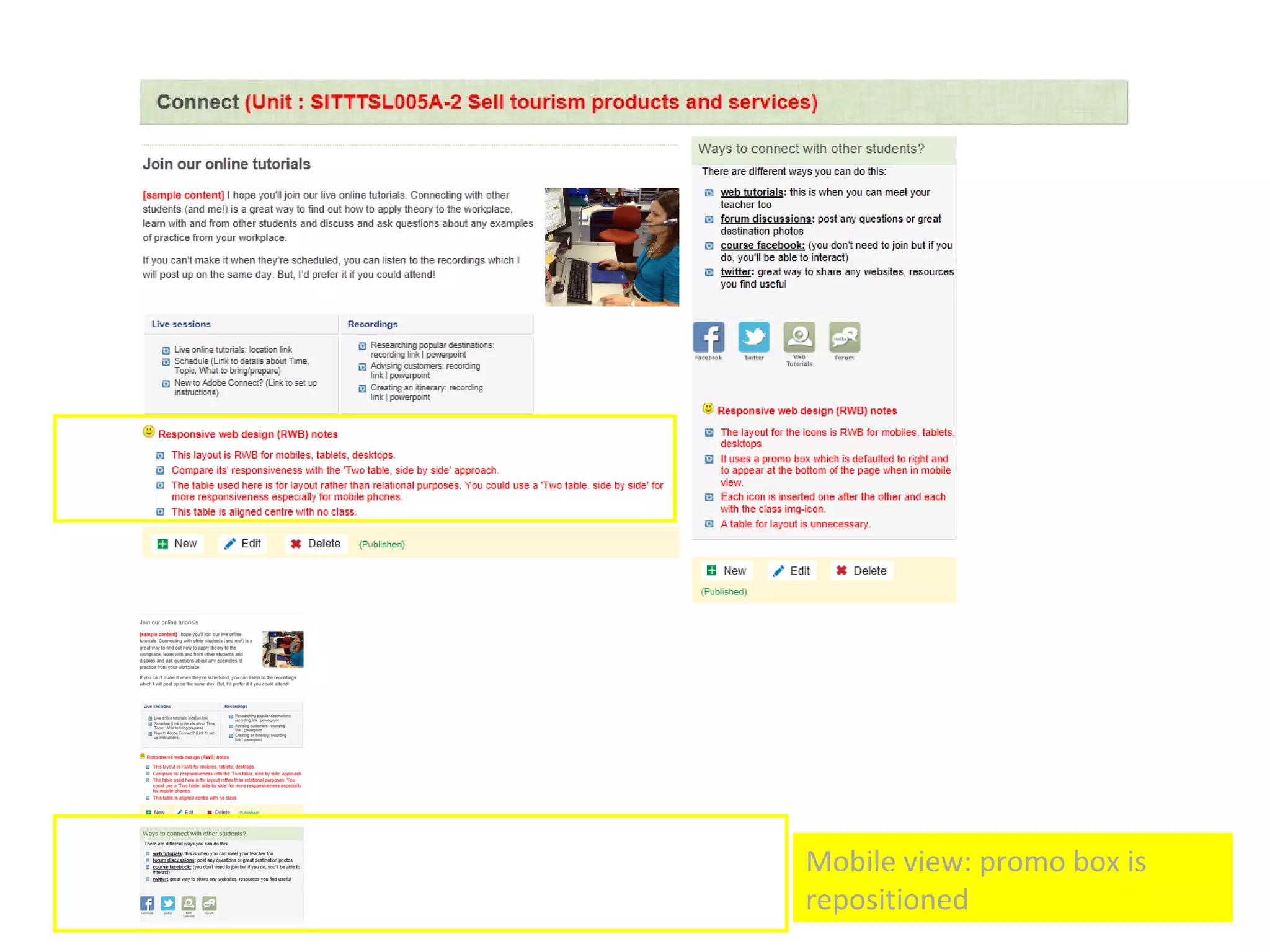 2014 OTEN Online Learning Support: Responsive design | PPT