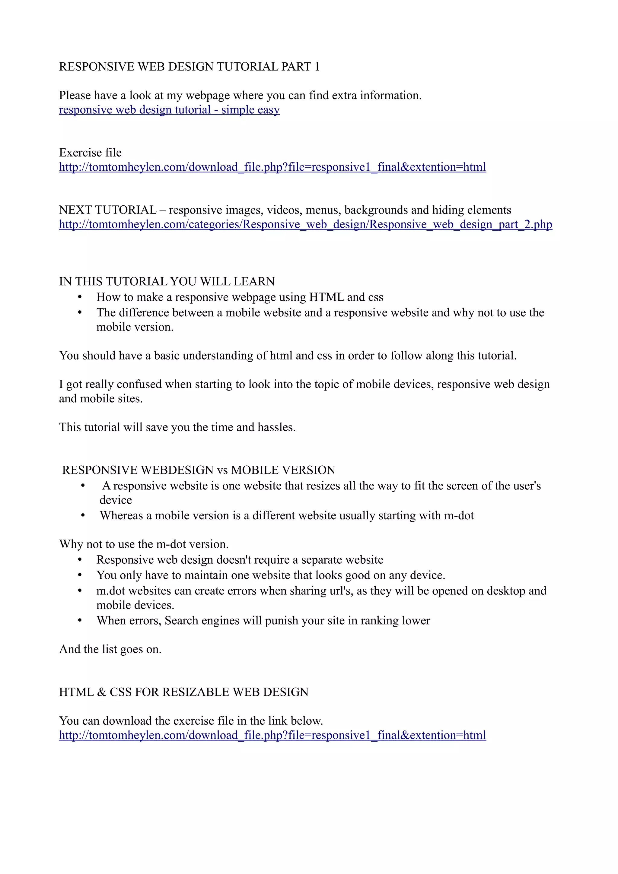 Responsive web design tutorial simple easy | PDF