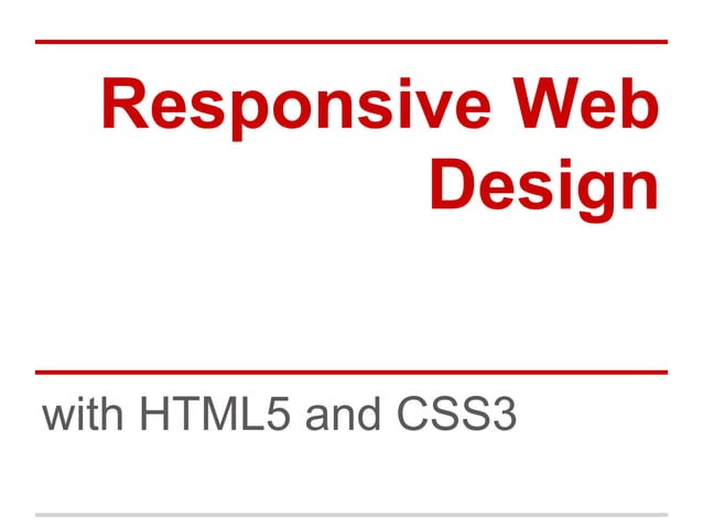 Responsive Web Design with HTML5 and CSS3 | PDF