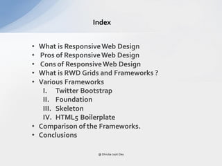 Responsive web design with various grids and frameworks comparison | PPT