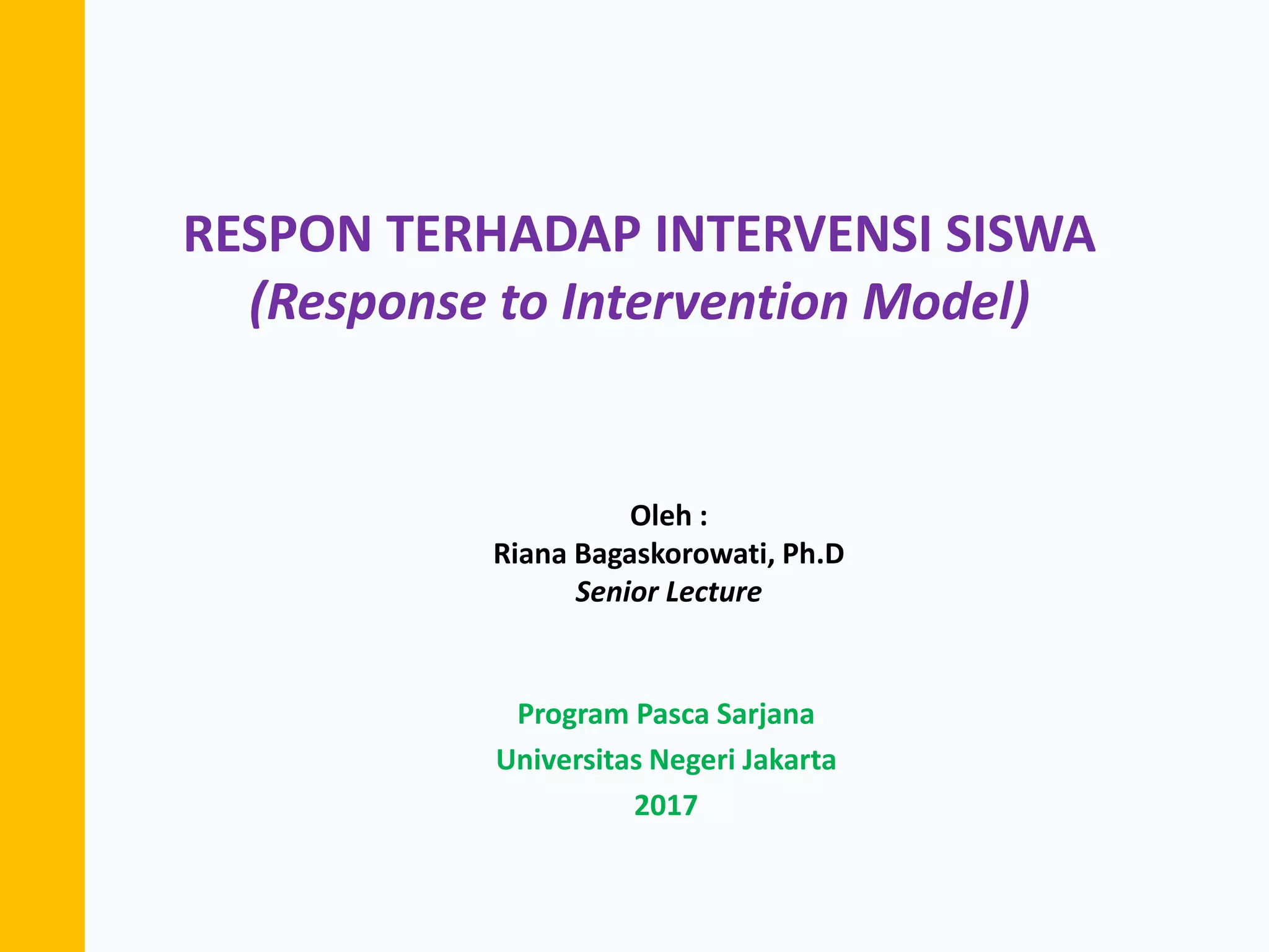 Respon terhadap intervensi siswa | PPTX