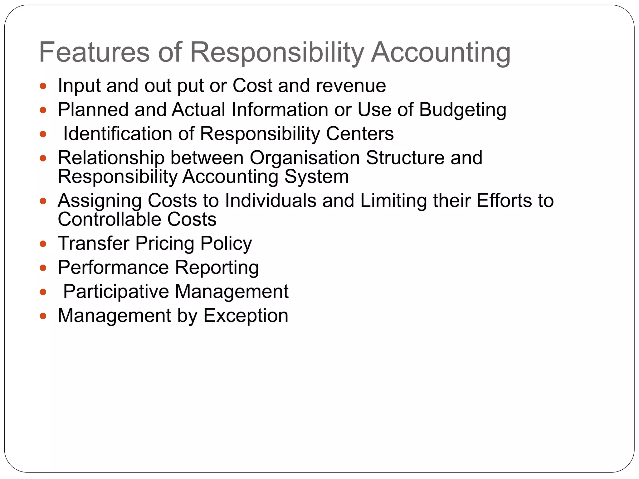Responsibility Accounting | PPTX