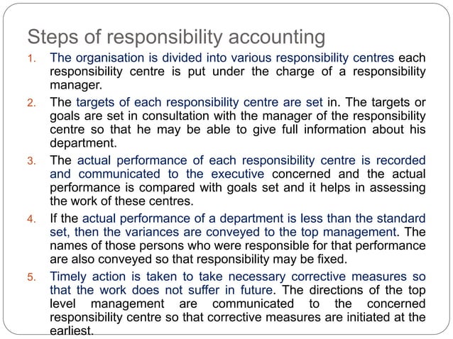 Responsibility Accounting | PPTX | Business Accounting & Finance | Business