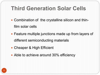 Material for Different Types of Solar Cell Construction for Higher ...