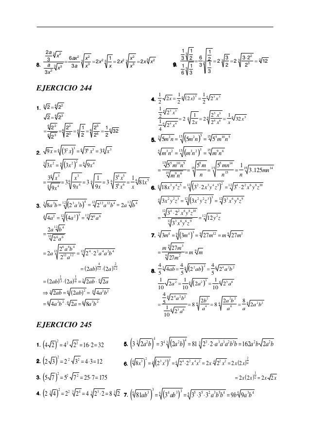 Respuestas algebra de baldor