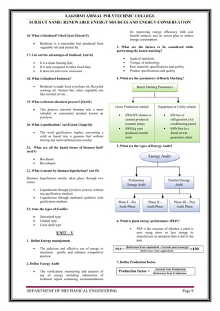 Renewable Energy Sources and Energy Conservation 2 markspdf | PDF