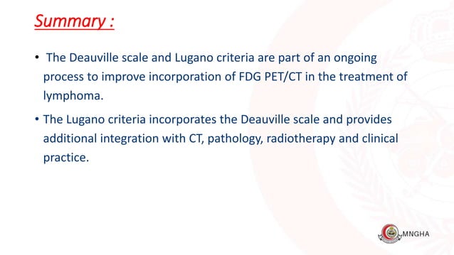 Response assessment criteria in FDG avid Lymphoma.pptx | Blood ...
